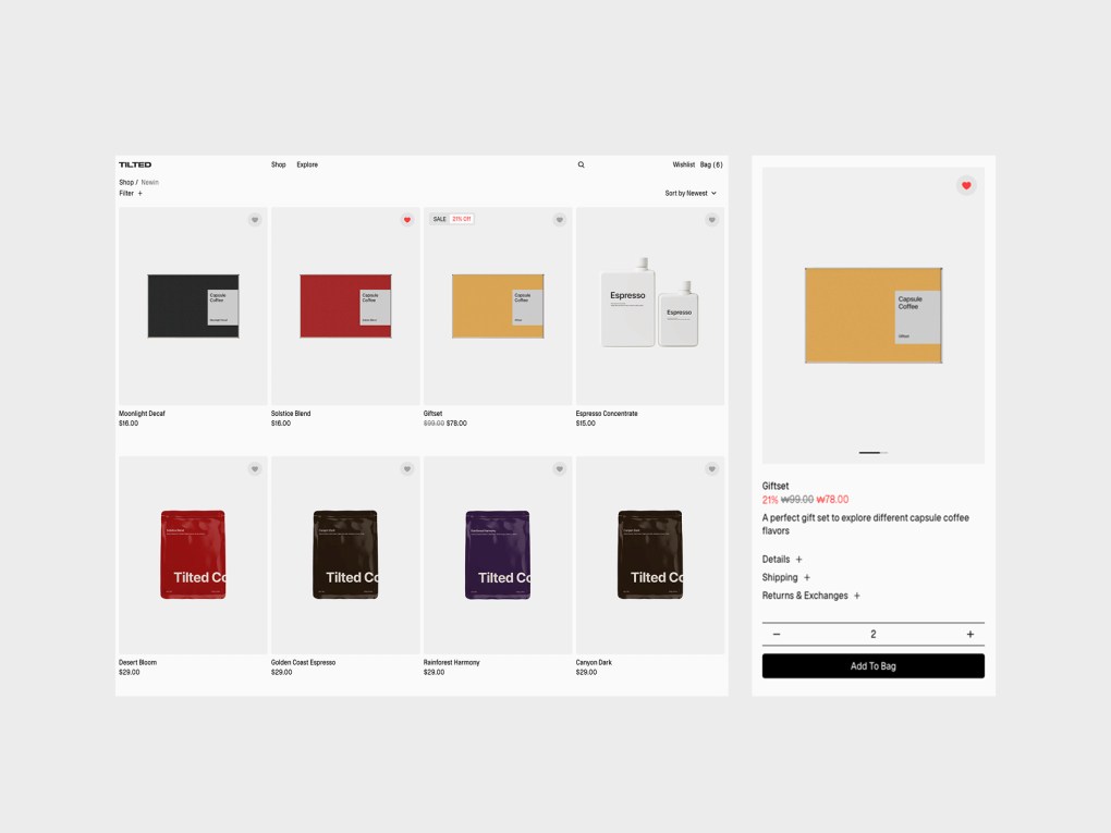Tilted Coffee by THE DESIGN FUTURIST – FramerThings
