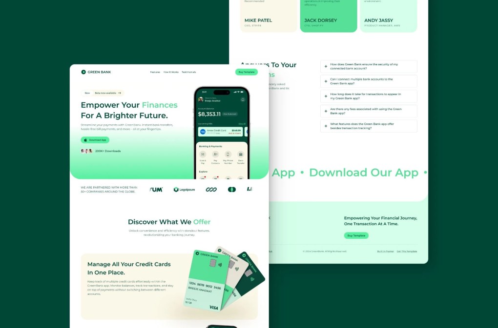 Green Bank by Breeje Anadkat – FramerThings